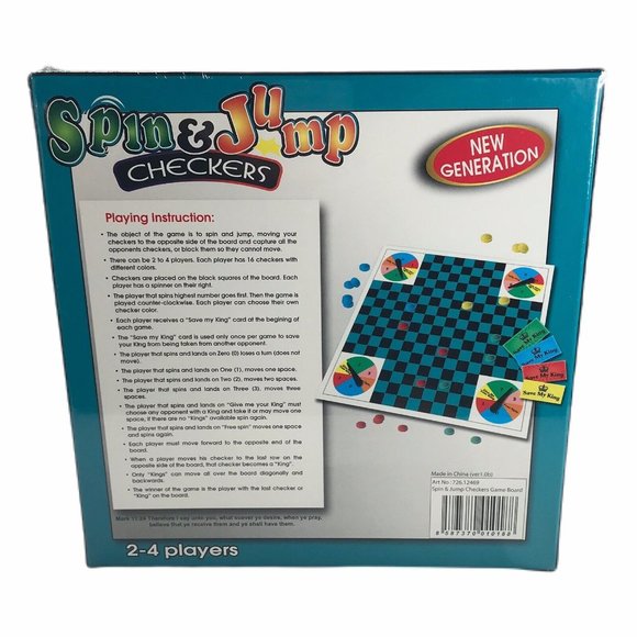 Unbranded | Games | Board Game Spin And Jump Checkers 24 Players Ages 8 ...